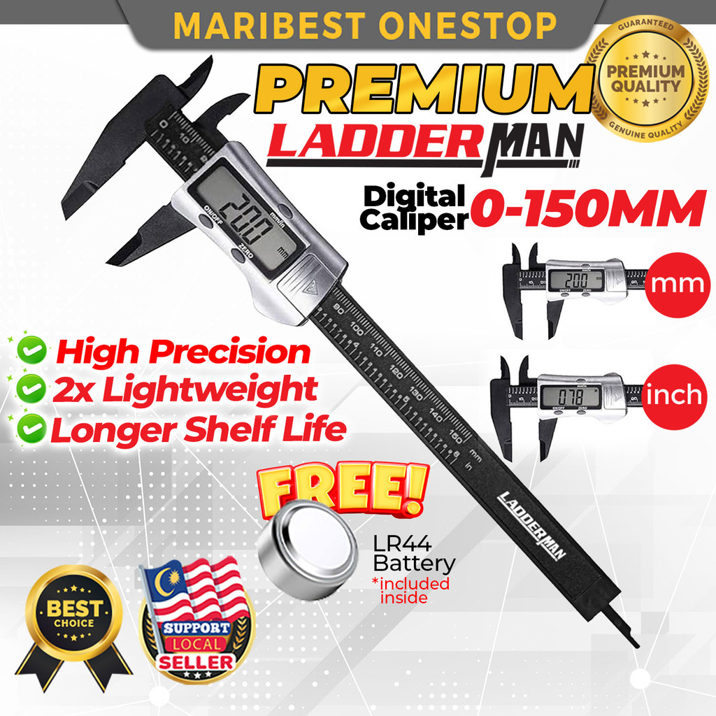 150MM LADDERMAN Digital Caliper Measuring Tool Angkup Vernier Caliper ...