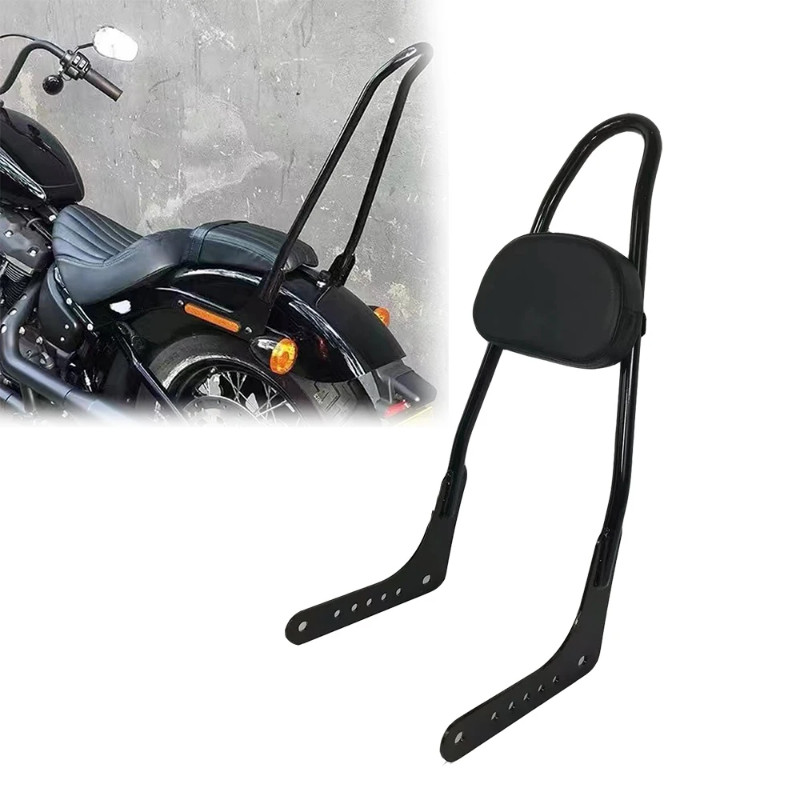 Motorcycle Black Rear Seat Passenger Backrest Sissy Bar Pad for Harley ...