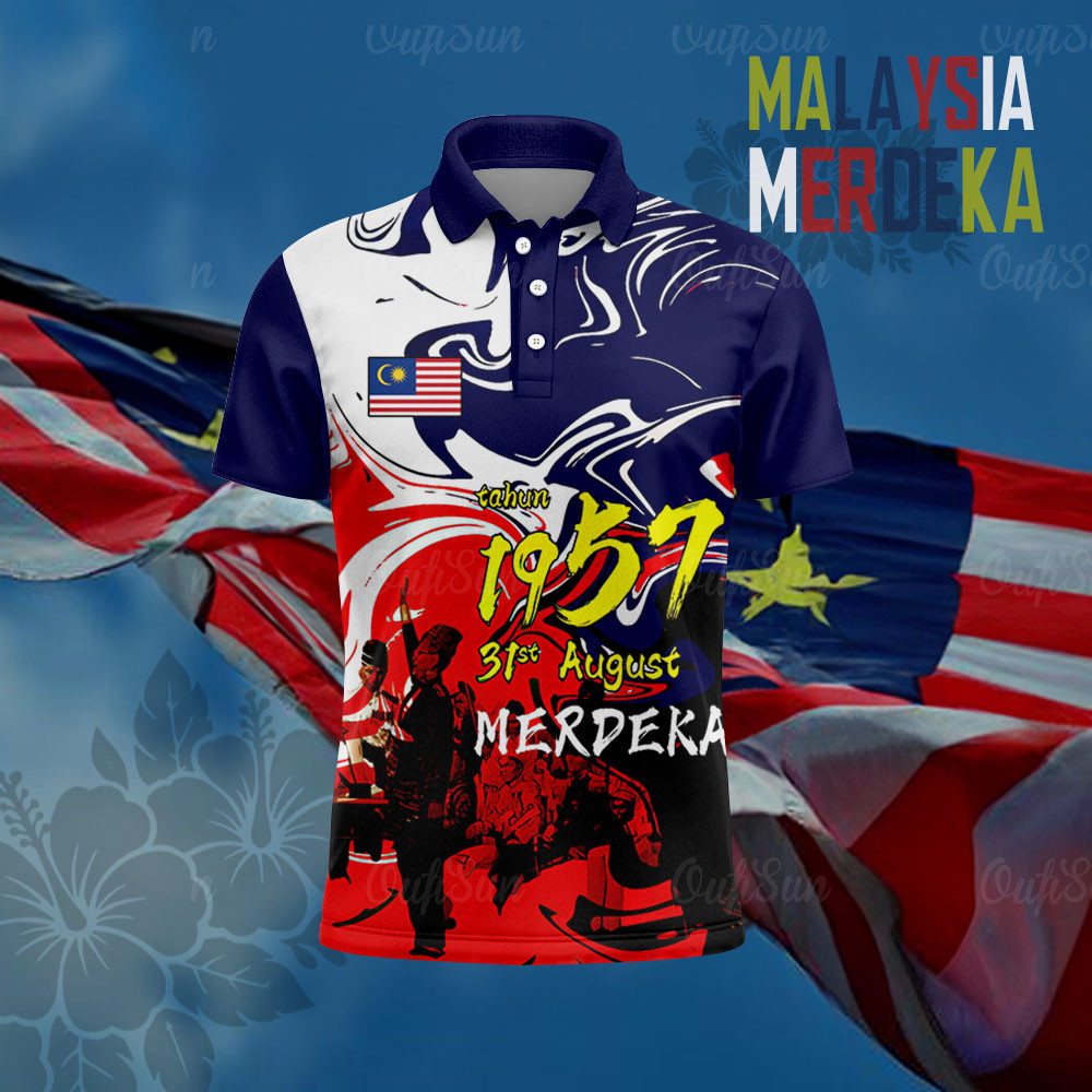 Baju 68th Merdeka Muslim Clothes 1957 Malaysia Independence Day Jersey ...