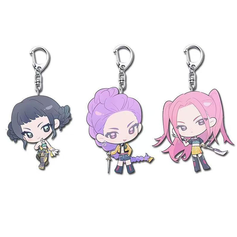 KPop Demon Hunters huntrix keychain with Sticker Photocard Jinu Rumi Saja Boys Pendant Ornament ...