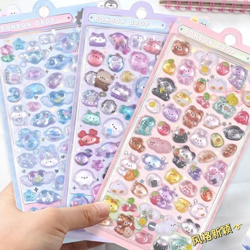 Creative Candy Ghost Rabbit Drop 3D Relief Stickers Scrapbooking DIY ...