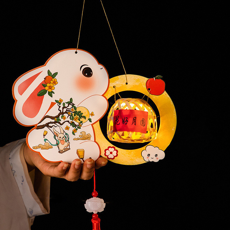 2025 Bamboo Woven Mid Autumn Festival Lantern Cute Rabbit Lantern DIY ...