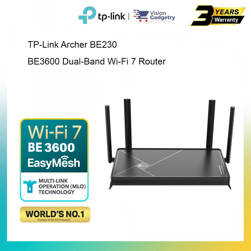 TP-Link Archer BE230 BE3600 Dual-Band Wi-Fi 7 Router | Shopee Malaysia