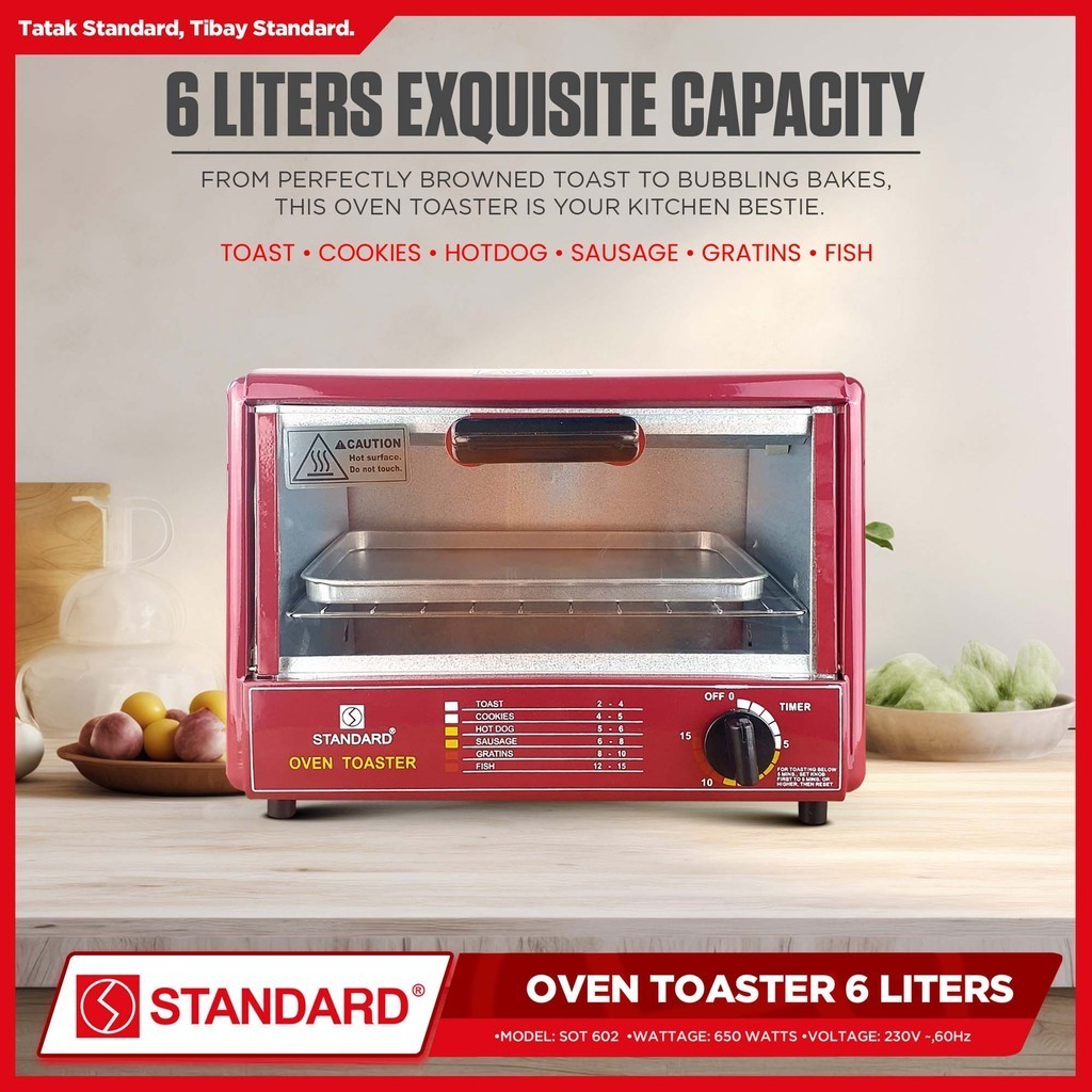 Standard Oven Toaster SOT:602 Red 600 watts | Shopee Malaysia
