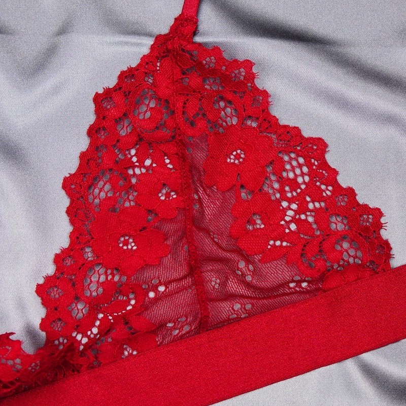 Sexy Lace underwear Set Unlined Wireless Bra and Thong panties Sets ...