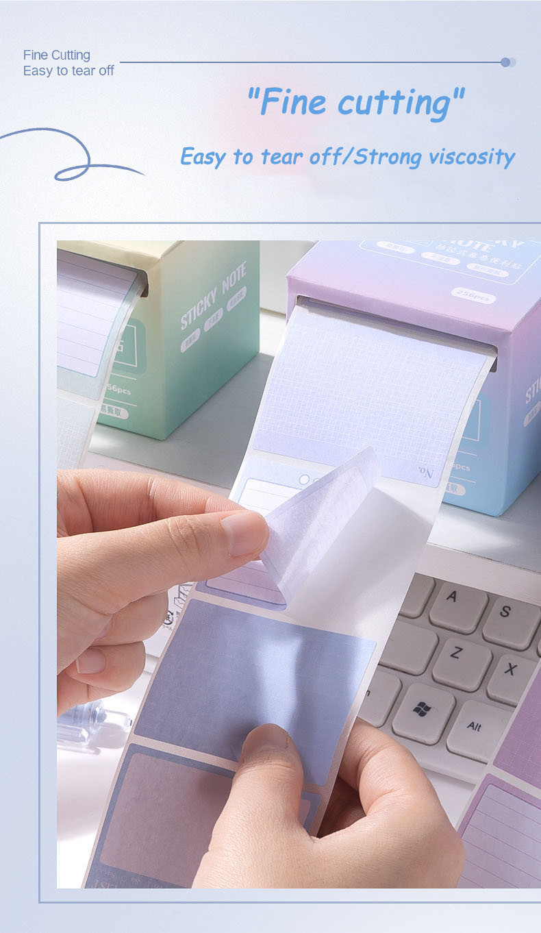 Pull out fully adhesive gradient color sticky note with strong ...