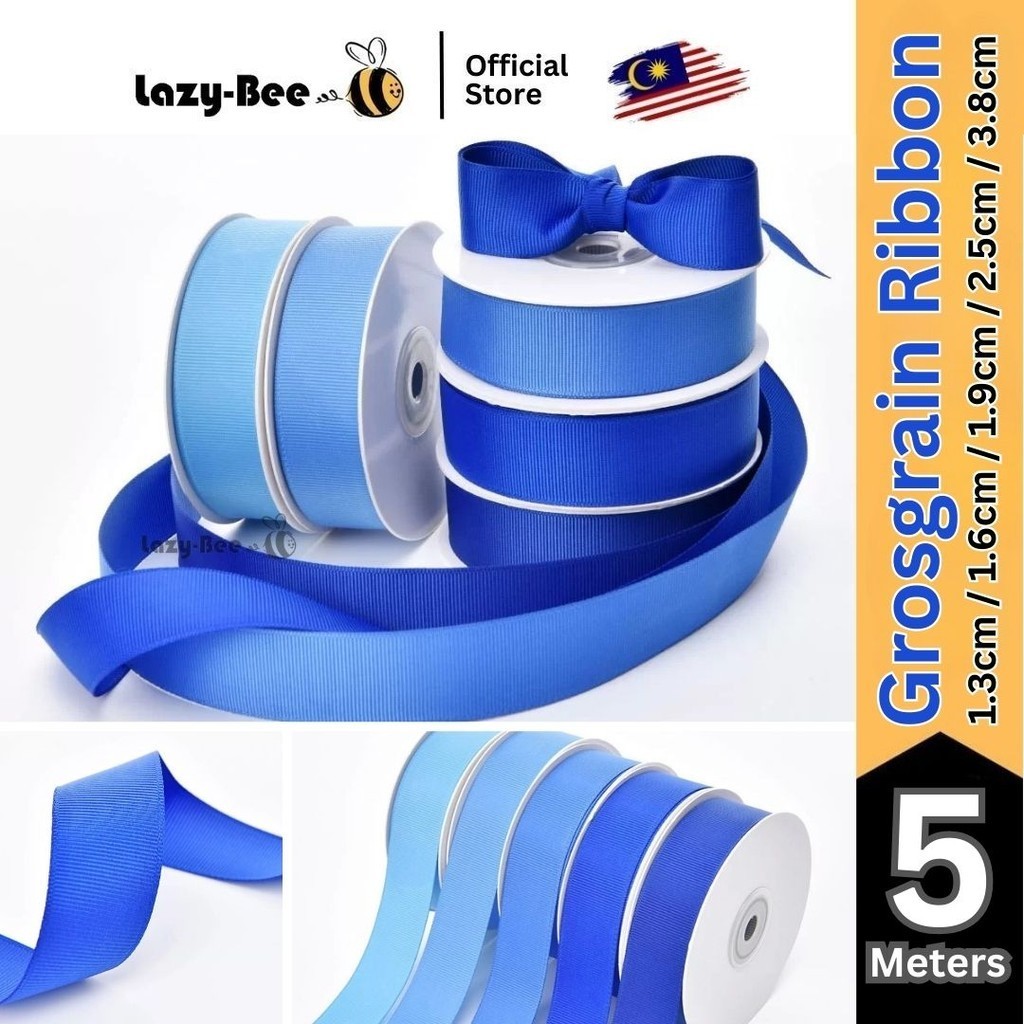 LAZY BEE 5 meter French Antique Blue Cobalt Grosgrain Ribbon Reben Door ...