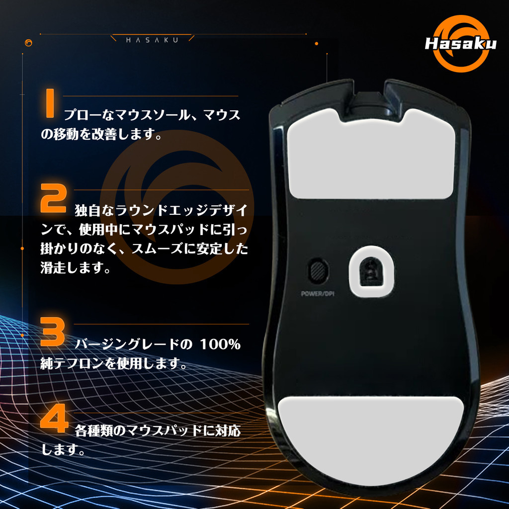 2 Sets HASAKU Rounded Curved Edges Mouse Feet Skates for Razer Viper V3 ...