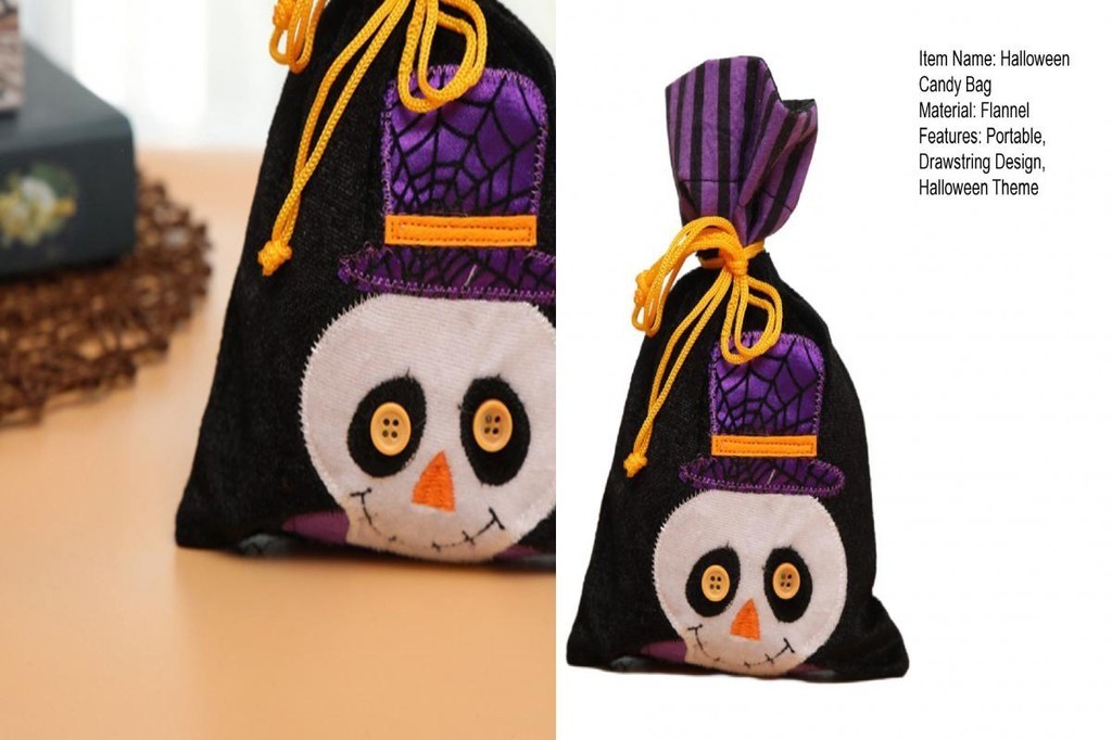 Banjarin Halloween Drawstring Bag Reusable Halloween Gift Bag Spooky ...