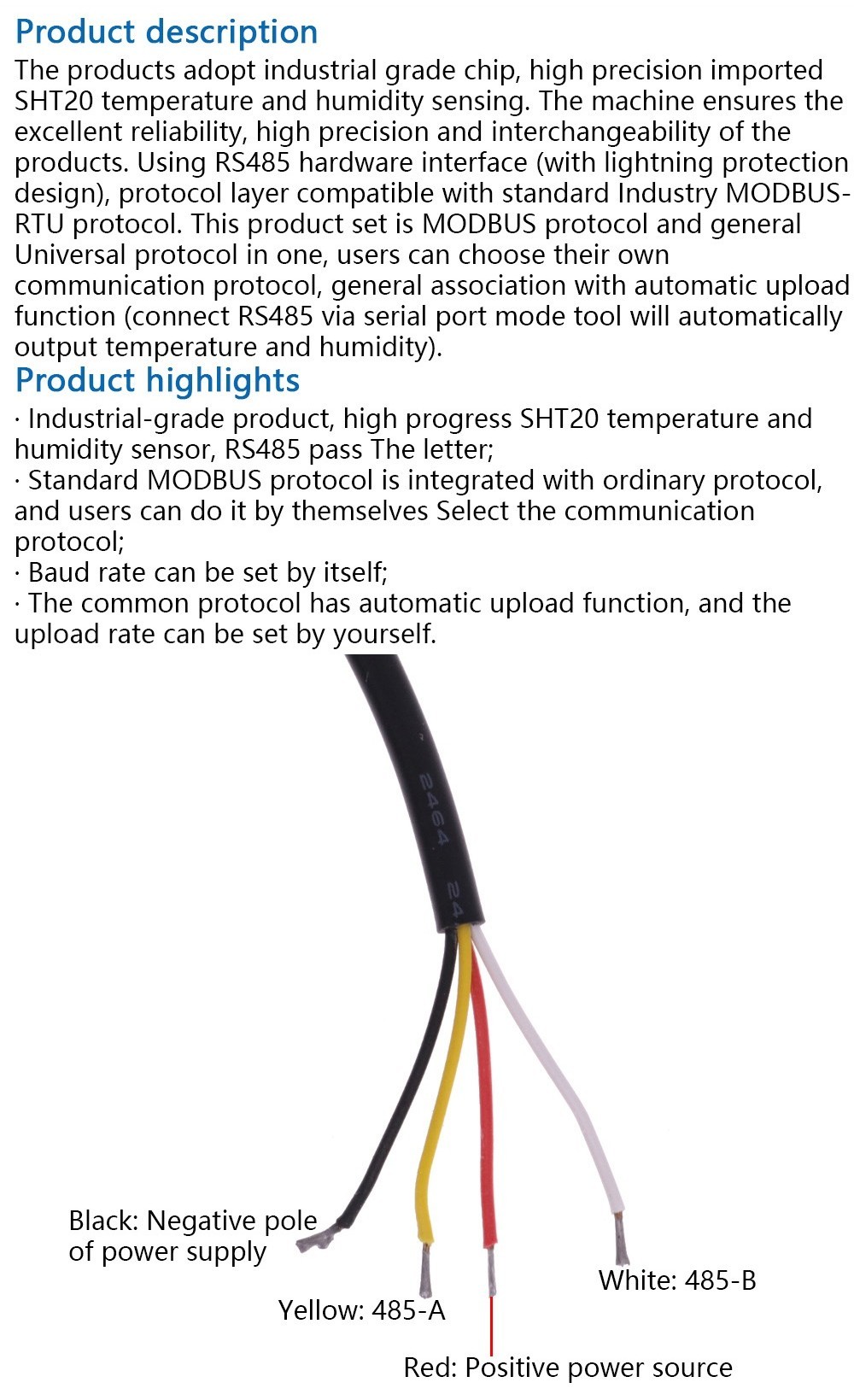 Temperature And Humidity Transmitter Sht20 Sensor Module Precision Monitoring Industrial Grade