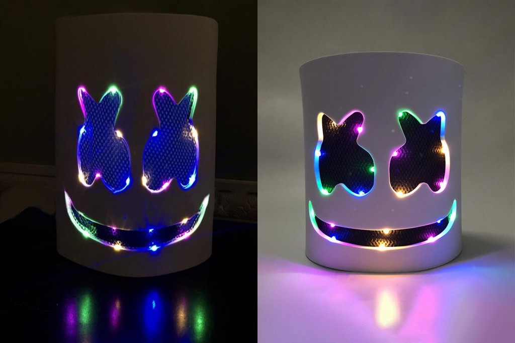 RC~ Carnival Costume Accessory Led Dj Face Cushion Light Up Halloween ...