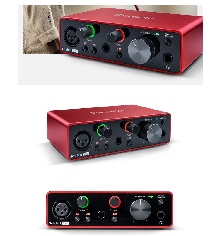 Focusrite Scarlett Solo (3rd gen) USB Audio Interface Sound Card 24-Bit ...