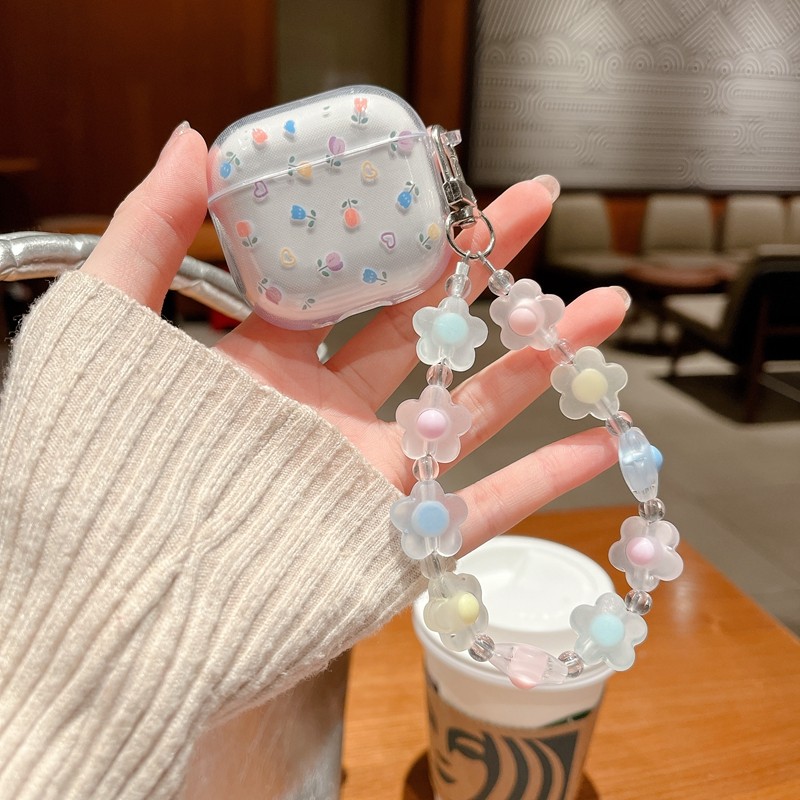 Cute Clear With Chain Couple Cartoon Soft Korea 3D Case for AirPods 4 ...