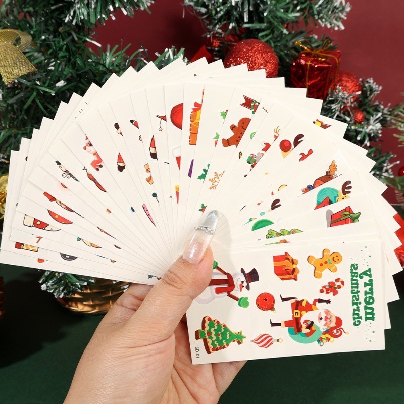 [ Featured ] Christmas Face Stickers - Temporary Tattoo Patch - Body ...