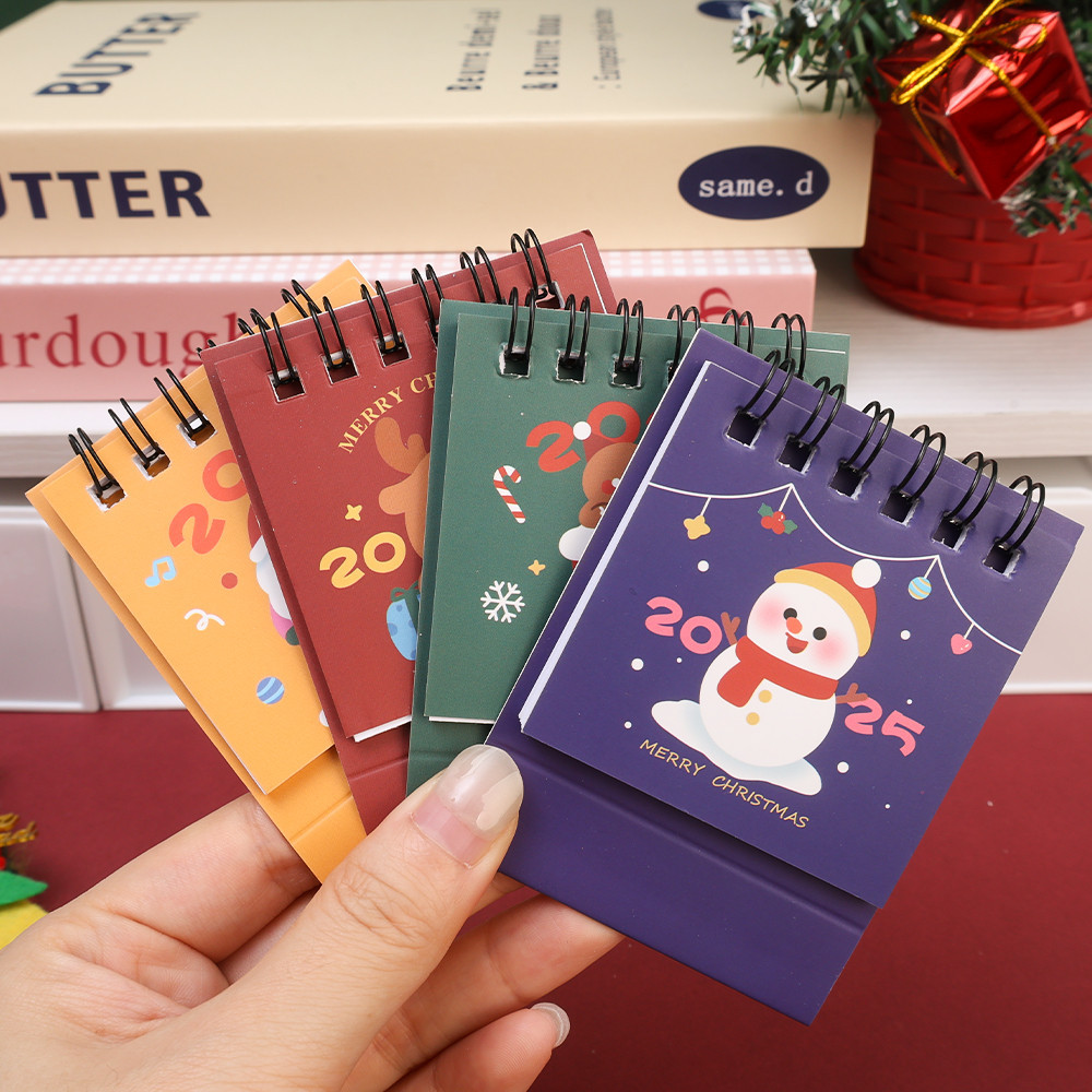 Creative 2025 Mini Cartoon Christmas Calendars Portable Coil Small Desk ...