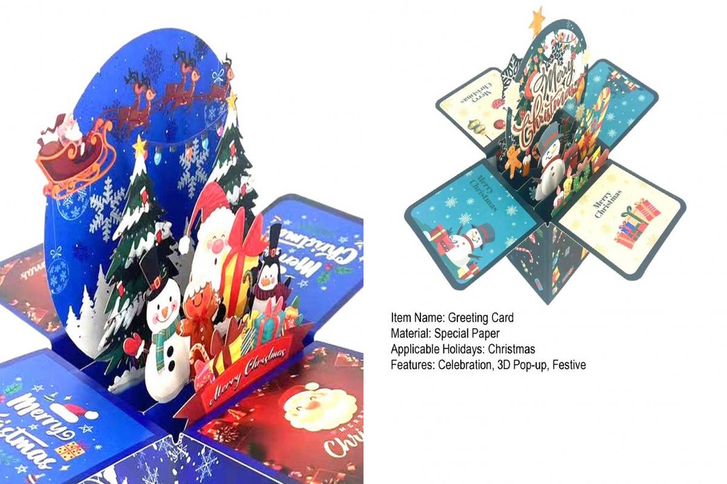 3d Christmas Greeting Card Envelope Christmas Card Handmade 3d Pop Up ...