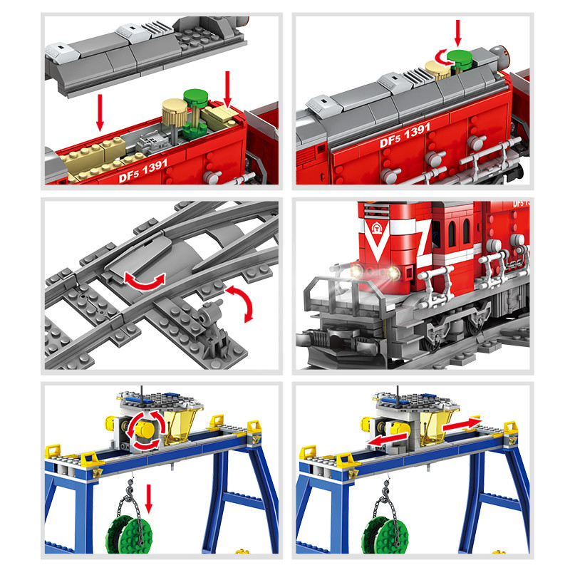 Skyline High Speed Electric Train Building Blocks 1287 Pcs KAZI Train ...