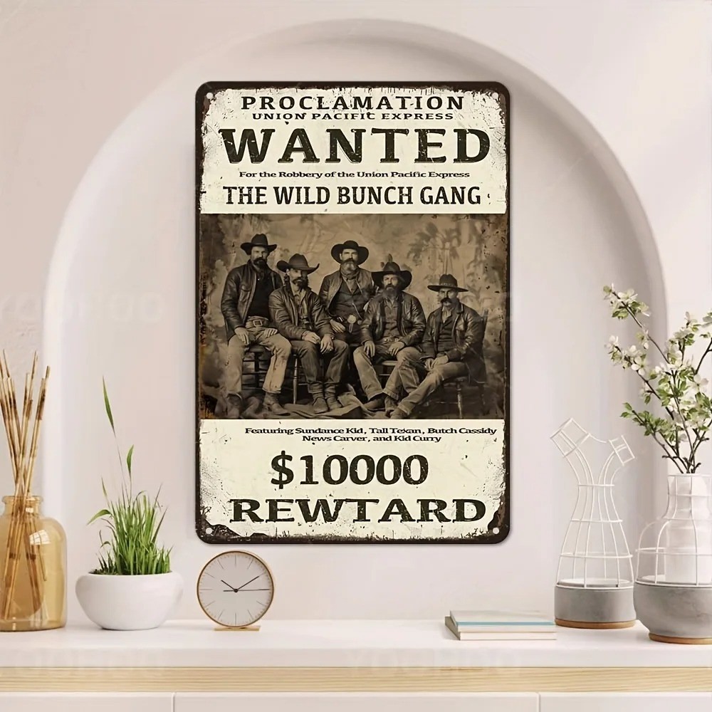 WESTERNWANTEDZ Wild West Wanted Poster Sign | Aluminum Cowboy Decor ...
