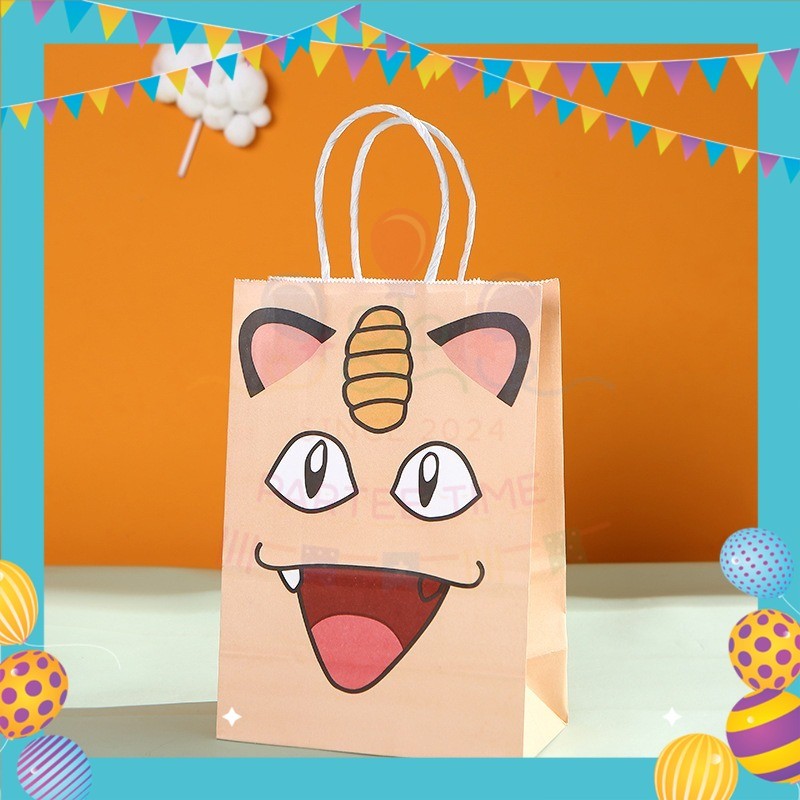 ParteeTime Kids Pokemon Birthday Celebration Party Gift Bags Paper Bag ...