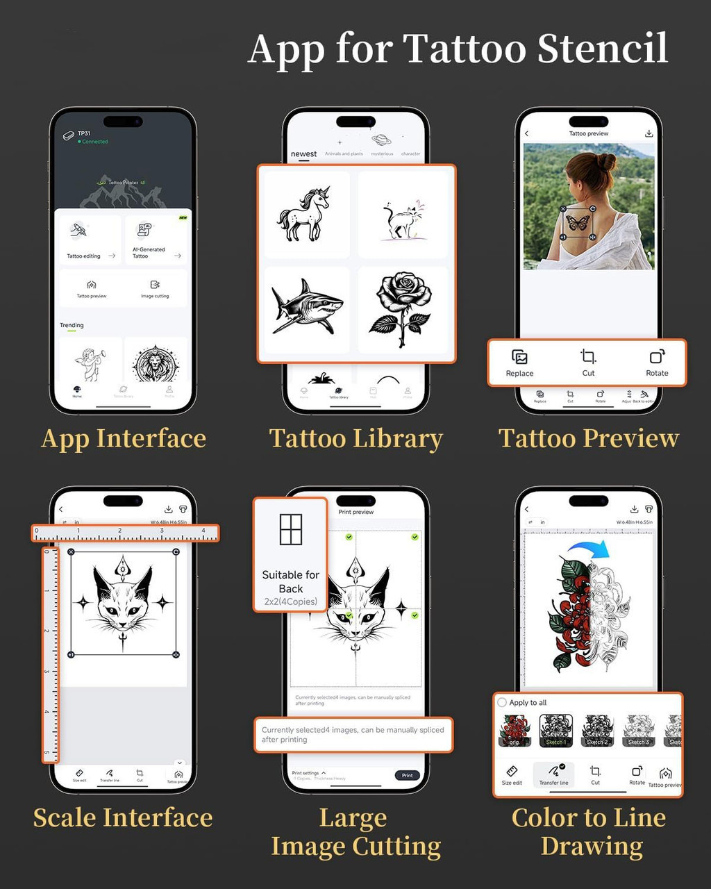 80mm Tattoo Stencil Printer 80mm Wireless Portable Printer Thermal ...