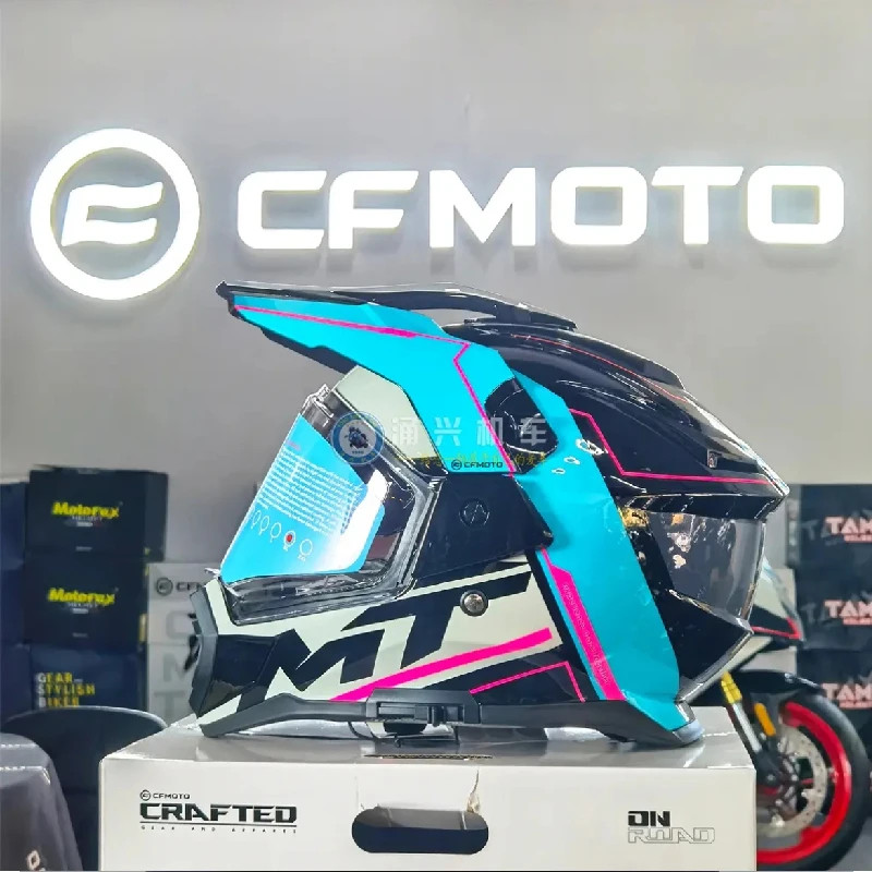 For CFMOTO CF 450MT 800MT Motorcycle Helmet Full Face Double Lens Off ...