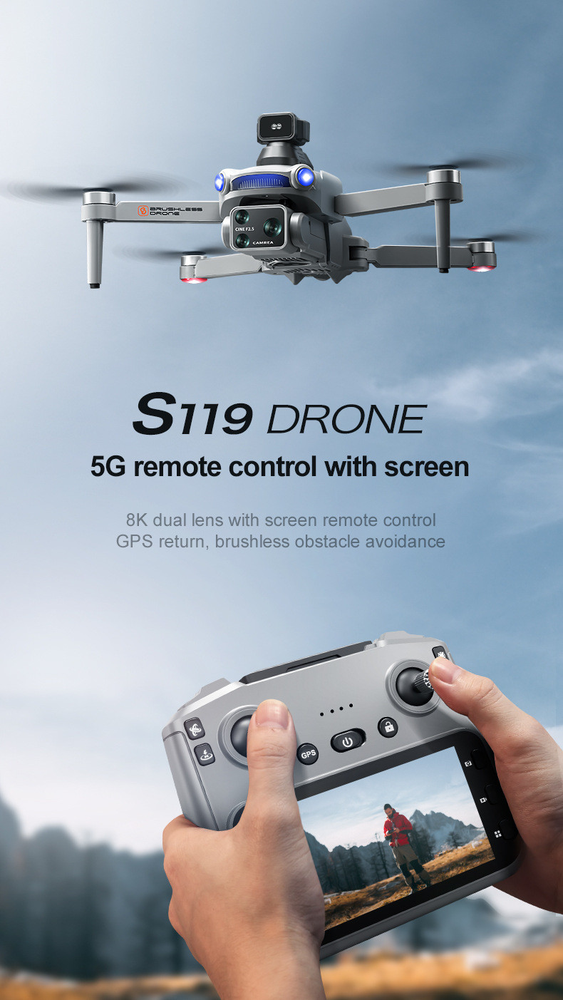New Obstacle Avoidance GPS Drone remote-controlled aircraft dronwith 4. ...