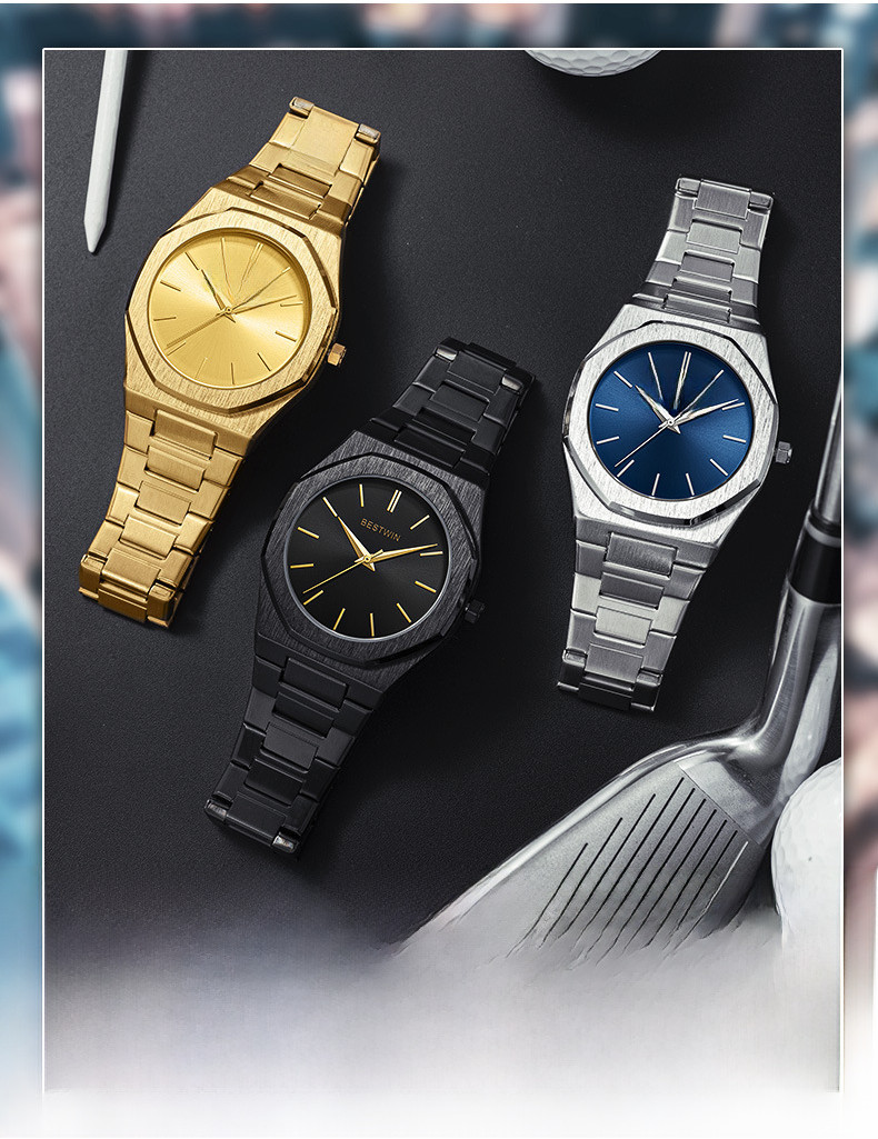 Bestwin Men's Watch Waterproof Original G-Quartz Stainless Steel Men's ...