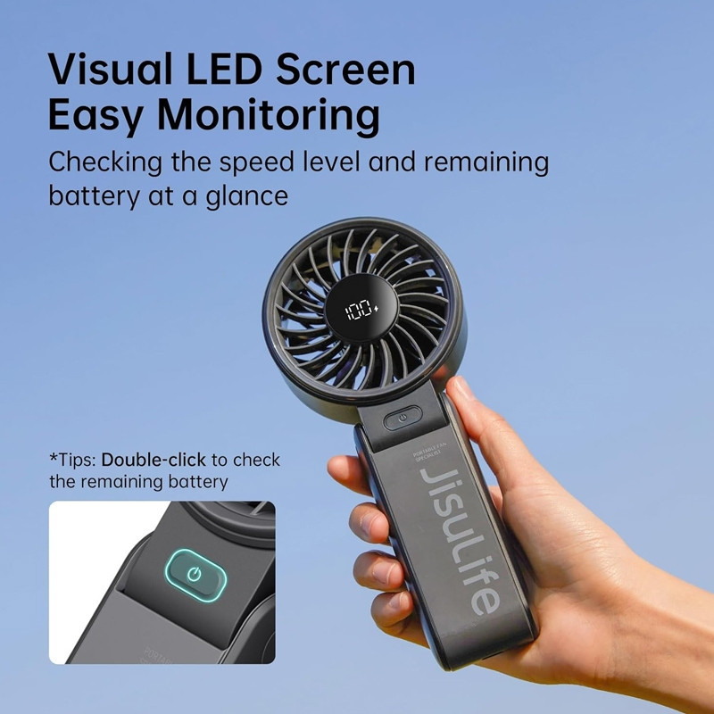 JISULIFE Portable HandHeld Mini Fan Lanyard Foldable Life7 / FA20 ...