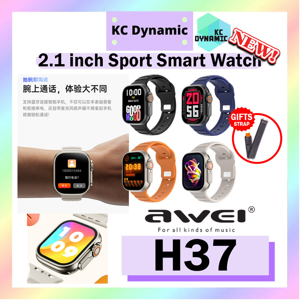Awei H37 Smart Watch Heart Rate Blood Pressure Monitoring Sport Fitness ...