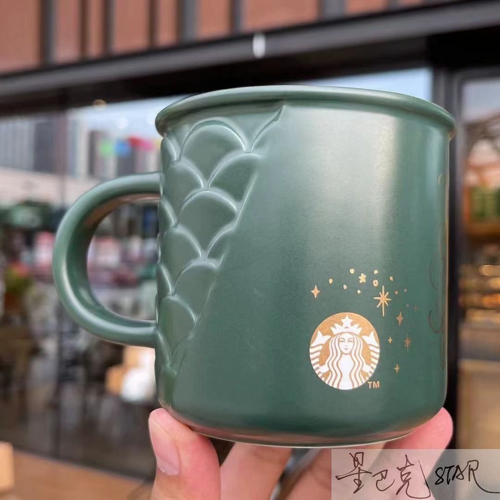 Starbucks Cup White Green Ceramic Coffee Mug 50th Anniversary Series ...