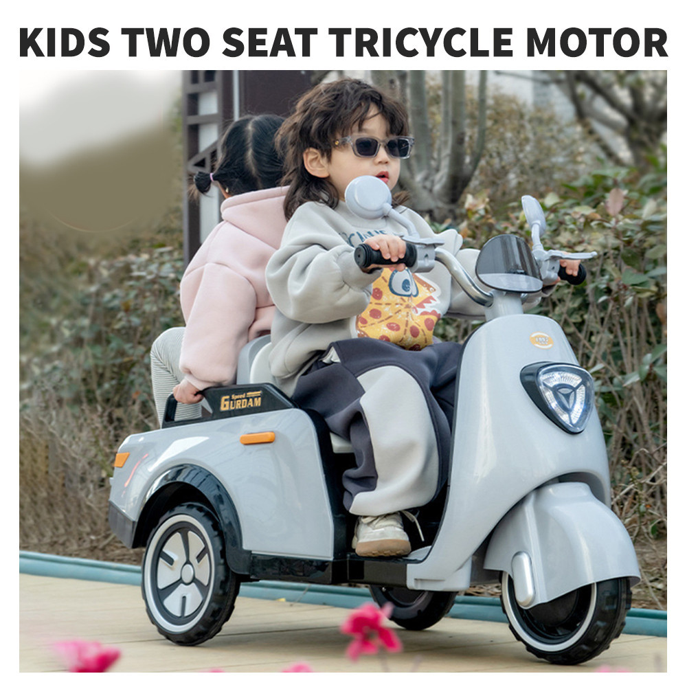 KIDS【Music + Light】Bluetooth Kids Motor Bike Car Riding Tricycle ...