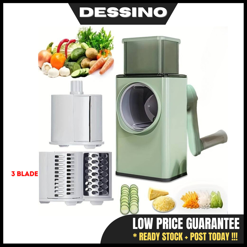 DESSINO 3 dalam 1 Dapur Multifungsi Asas Pemotong Sayur Pemotong Dadu ...