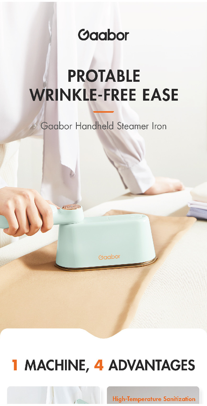 Gaabor 1200W Exquisite Electric Steam Iron Wet & Dry Iron Flexible ...