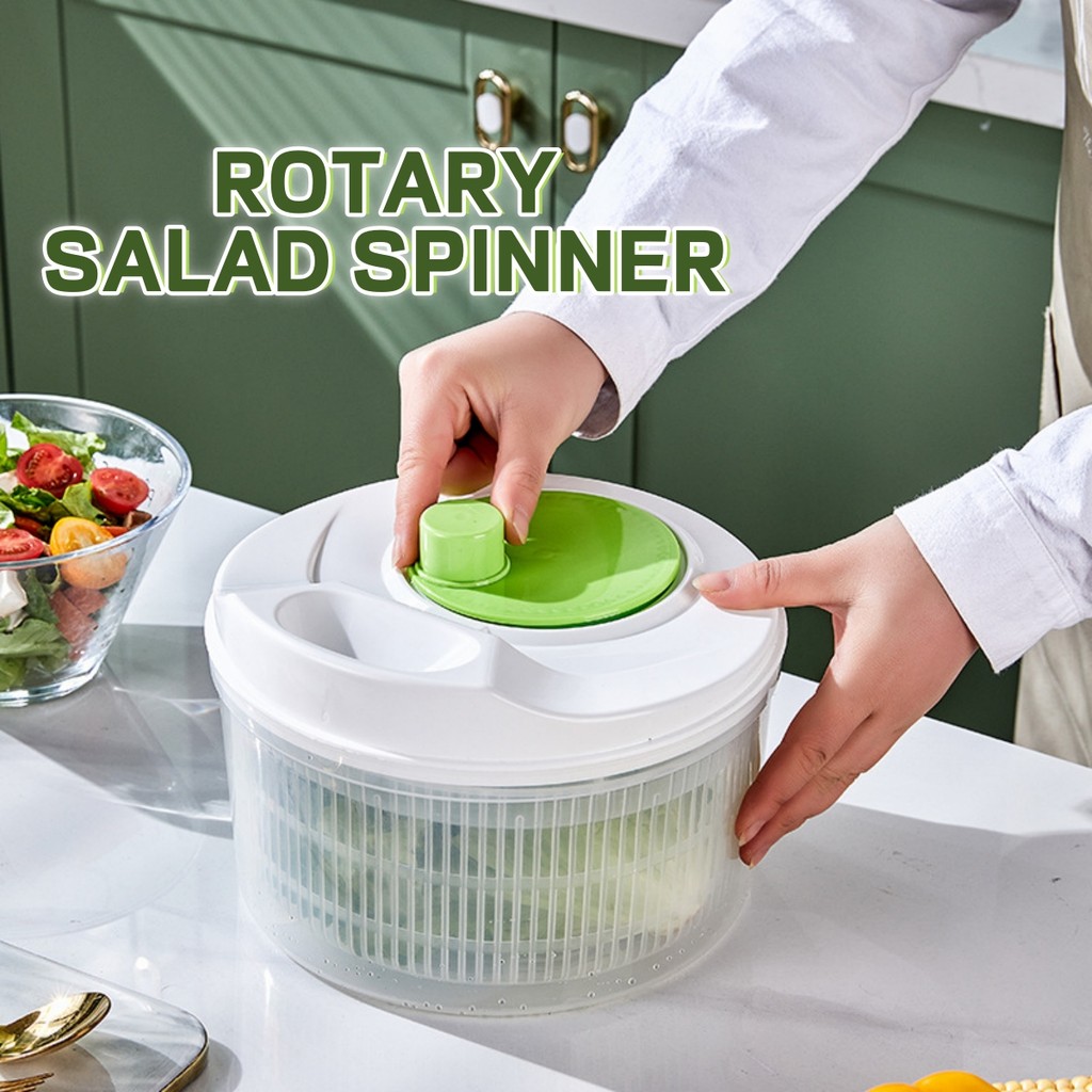 3L Rotary Salad Spinner Multifunctional Drain Basket Manual Dehydrated ...