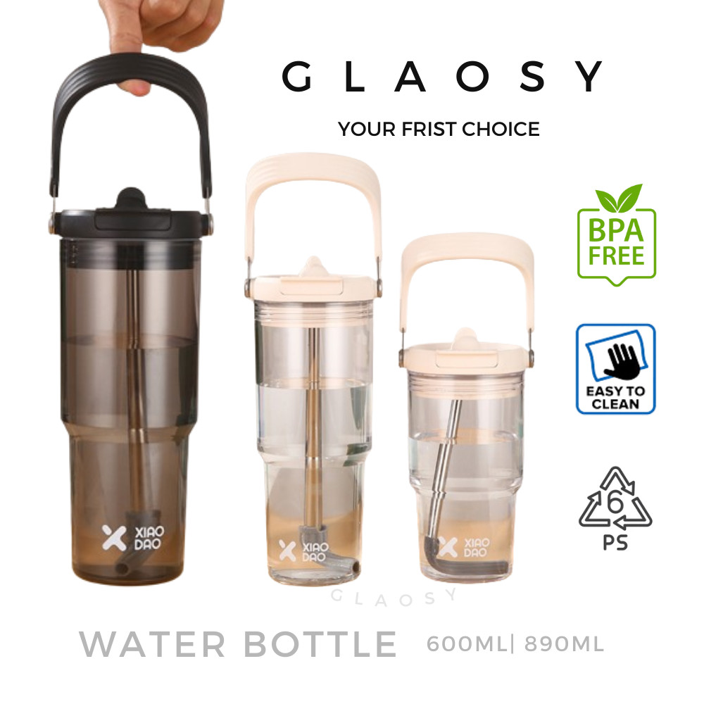 [ 600ml / 900ml ] Ins Style Water Bottle Drinking Botol Air Bekas Air Botol Minuman Viral ...