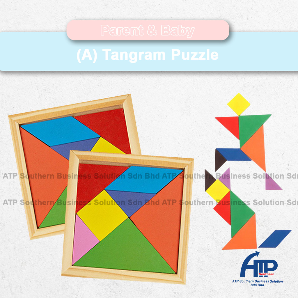 7pcs DIY Colorful Tangram Puzzle Dissection Wood Puzzle Flat Polygons ...