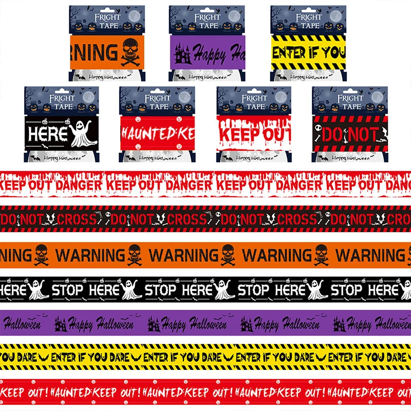 Halloween Warning Tape Signs Halloween Props Danger Warning Line ...