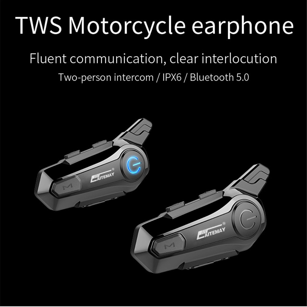(Malaysia Stock) Motorcycle Intercom Helmet Bluetooth TWs Motorcycle ...