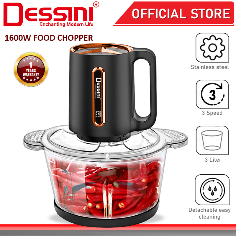 DESSINI ITALY 3L Capsule Cutter Spin Chopper Blender Grinder Mixer Mincer Masher Shredder Juicer ...