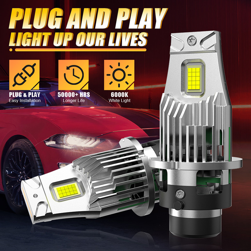 HLXG D3S D1S LED Canbus Headlights HID Plug & Play D2S D4S D5S D8S Reflektory D1R Two-sided CSP ...