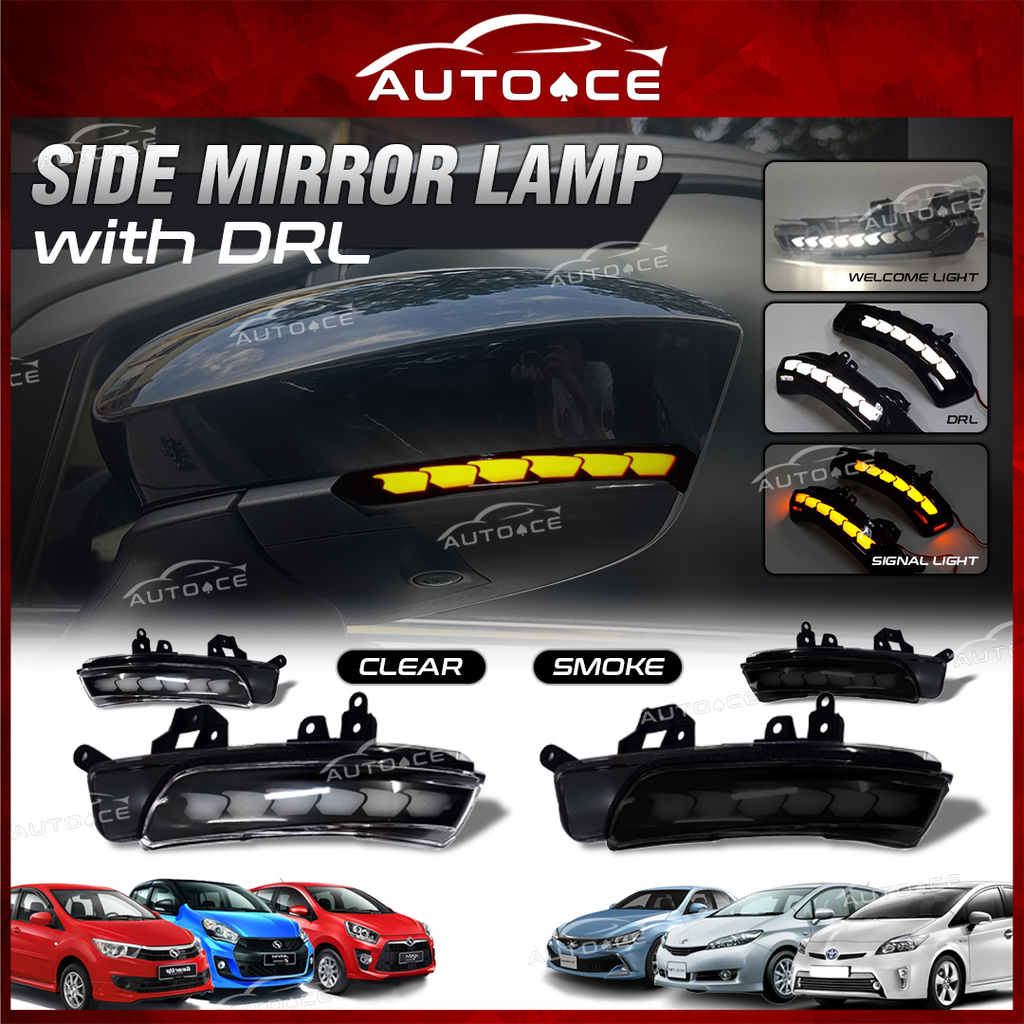 Bezza/Axia/Old Prius/old Wish New Mark X/ (2Pcs) Side mirror Lamp ...