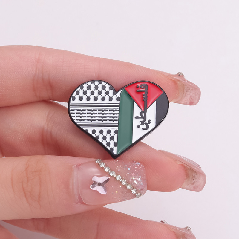 Spot Wholesale 77 Styles of Palestinian Flag Enamel Pin Map Badge Text ...