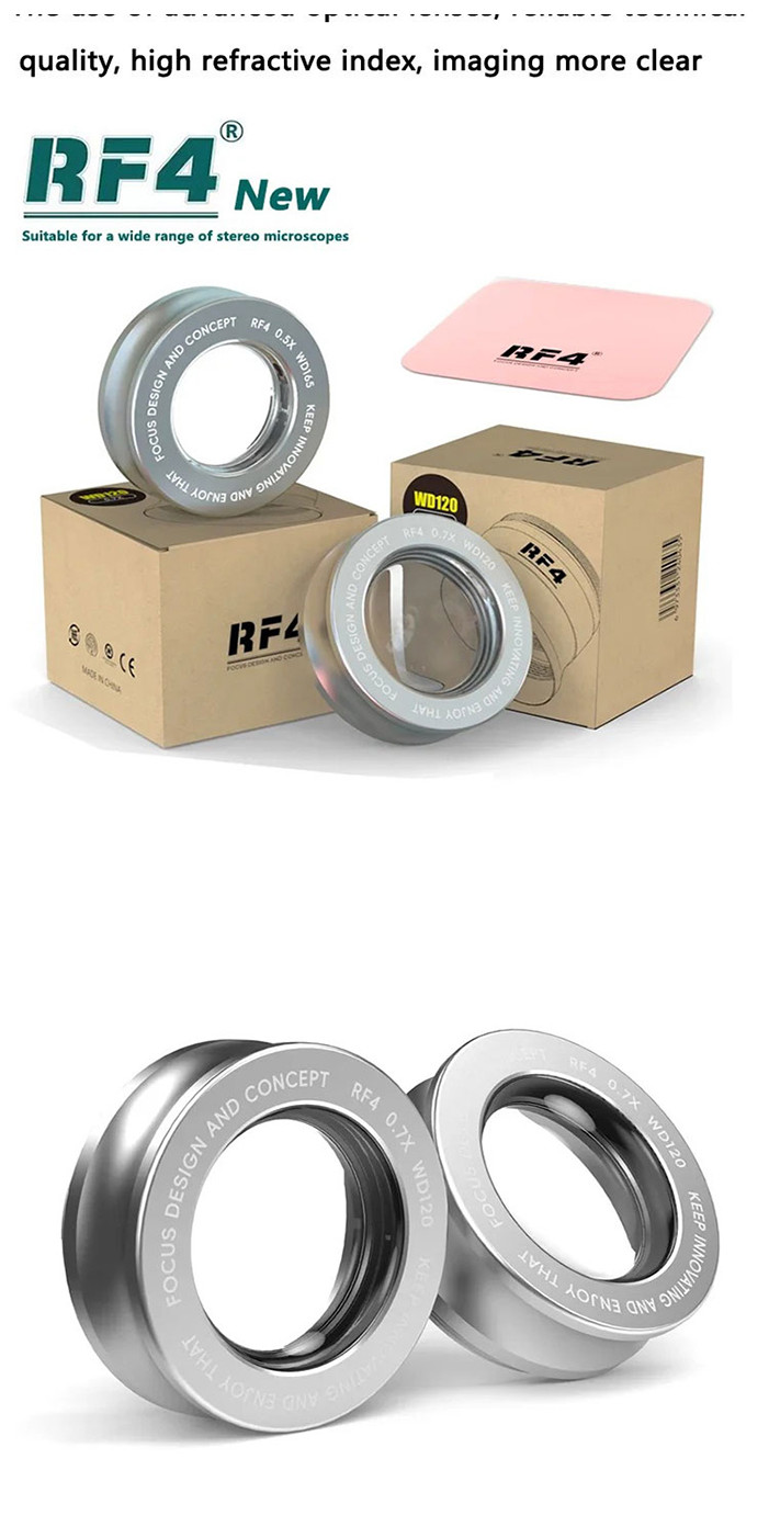 RF4 New WD165 0.5X 0.7X Auxiliary Objects Lens Microscope Camera Lens For Trinocular Stereo Zoom ...