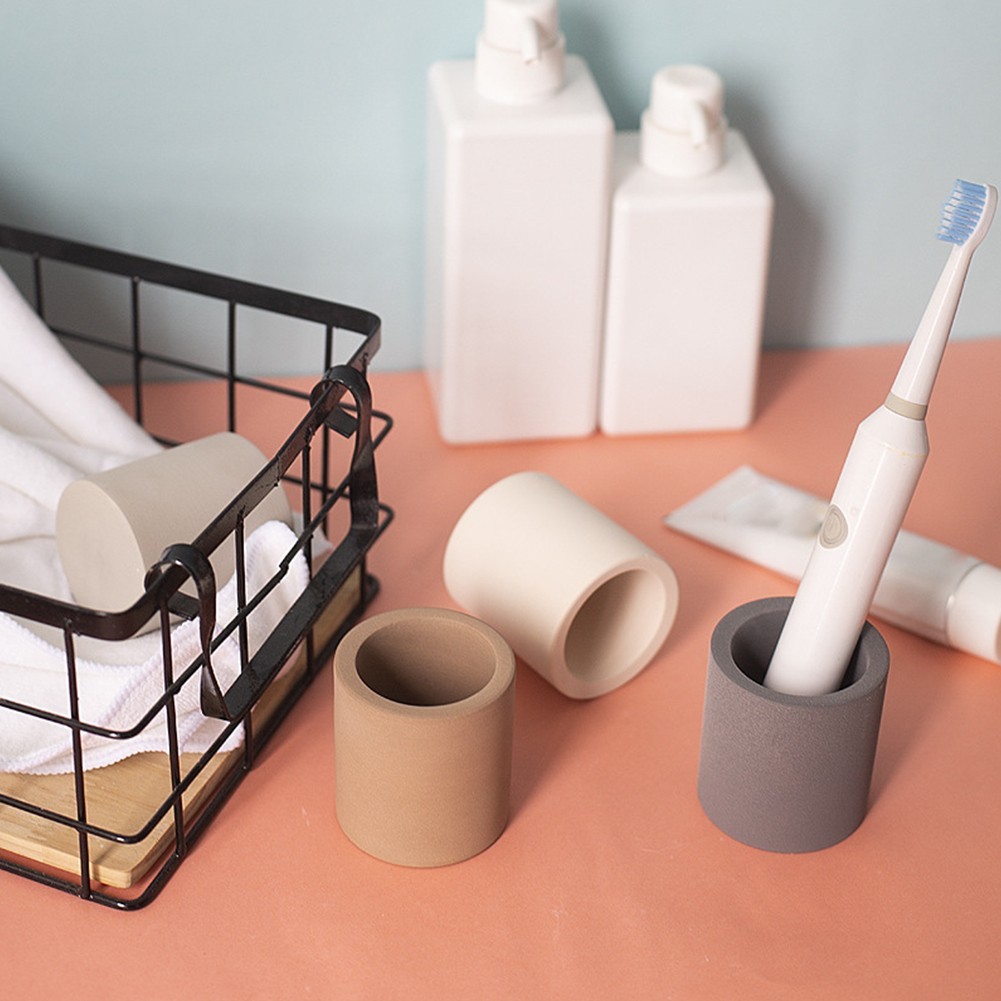 (THEBEST) Diatom mud toothbrush holder and toothbrush cup: absorbs ...