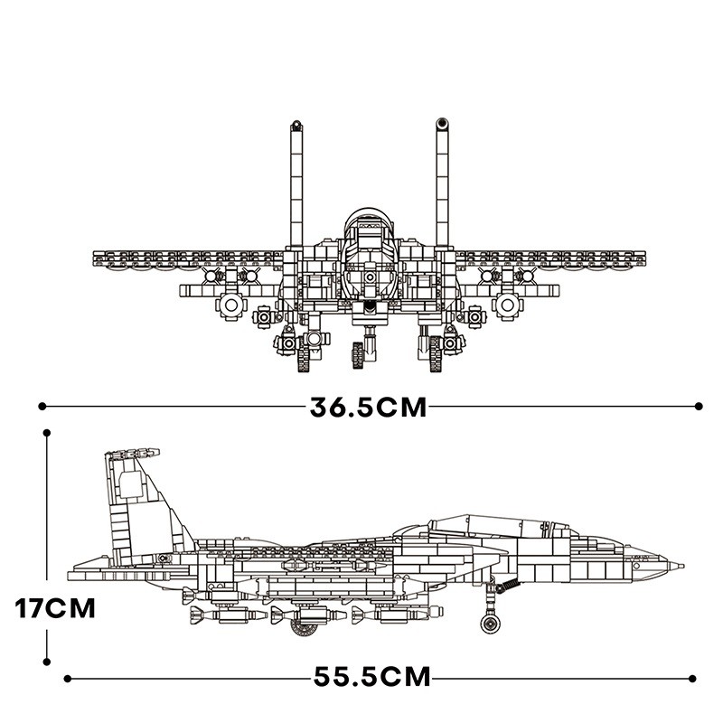 B-2 Bomber Military Building Blocks 2063 Pcs Reobrix Aircraft Plane ...
