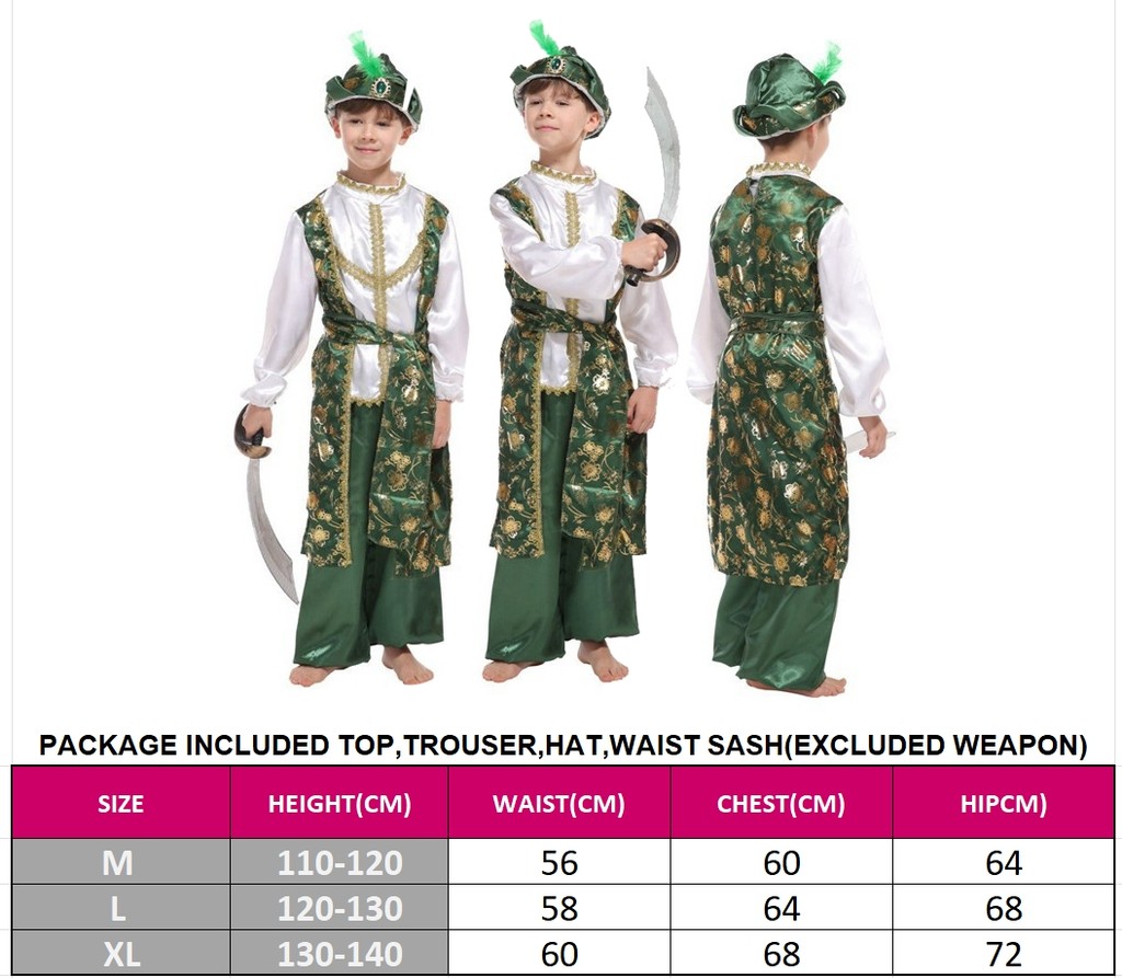 MYLITTLELASS Arabian Prince Aladdin Dress Up Arab Dress up Costume ...