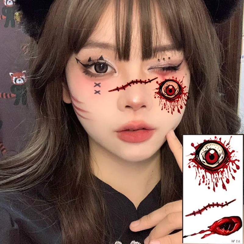 120Sheets Halloween Scar Tattoo Sticker - Scars Stickers - Masquerade ...