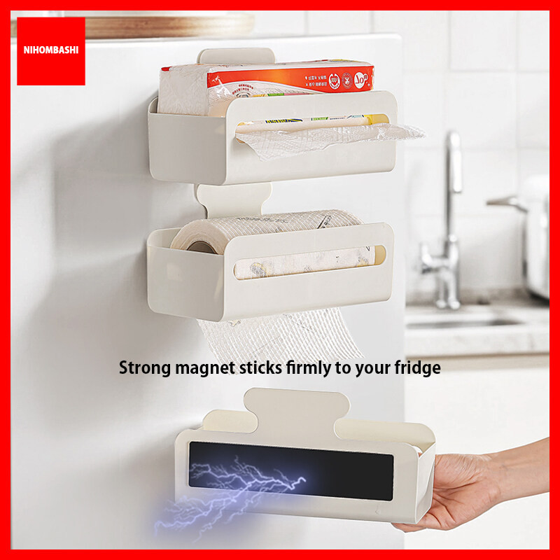 Magnetic Fridge Paper Towel Holder Strong Magnet Tissue Box Kitchen ...