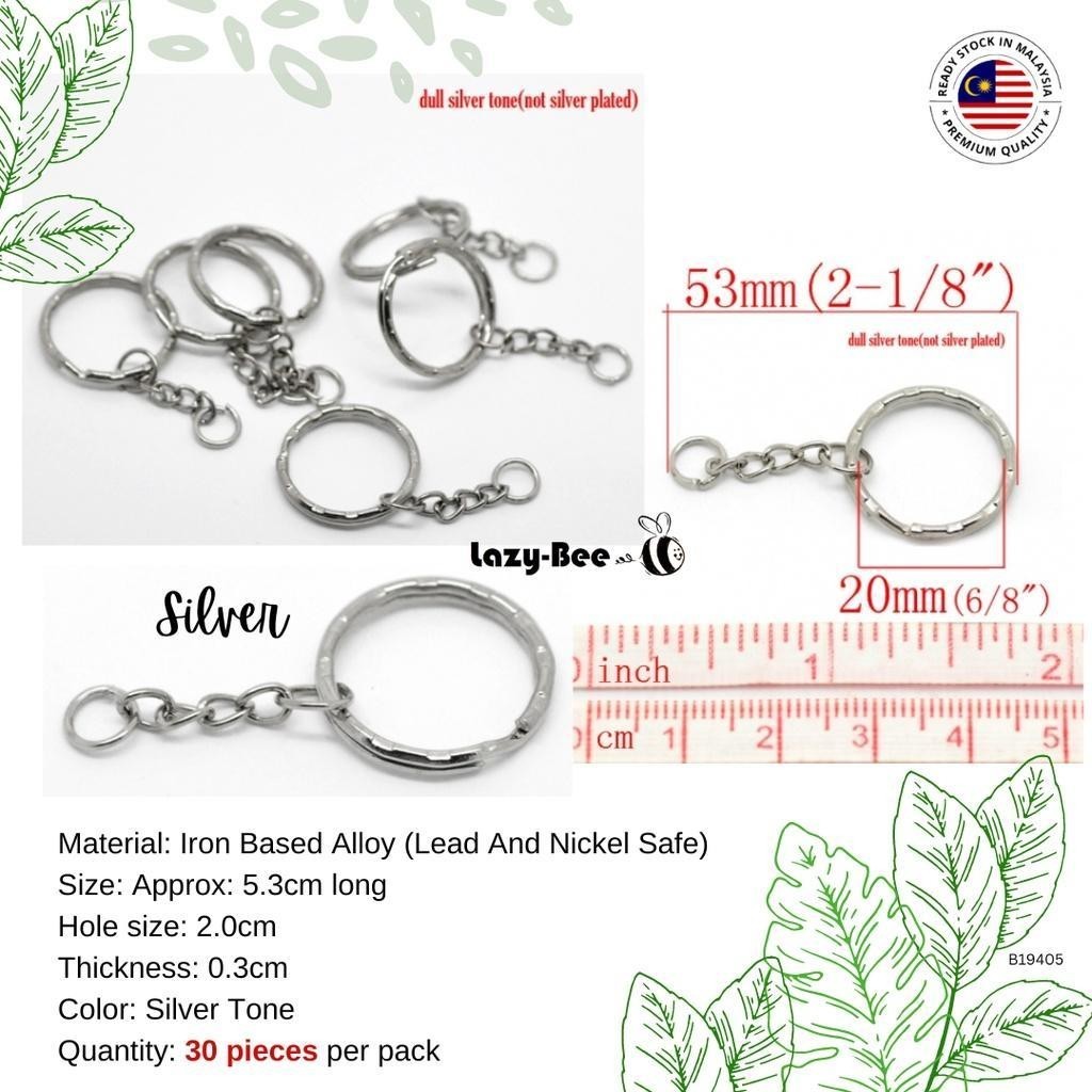 Lazy Bee 100 pieces Key Chain Key Ring Iron Split Key Rings DIY Craft Peg Bail Jump rings Kunci ...