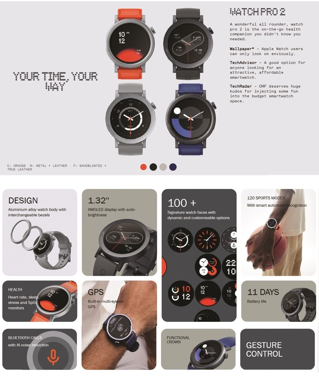 CMF Watch Pro 2 Smartwatch | Bluetooth Calls | 1.32" AMOLED Display ...